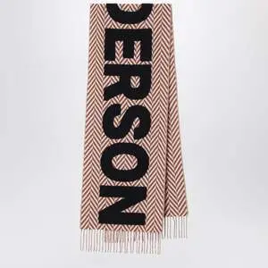JW Anderson Chevron Wool-blend Scarf With Maxi Logo