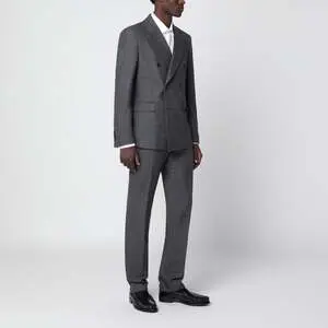 Prada Ebony Double-breasted Suit In Virgin Wool