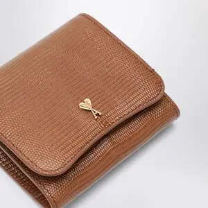 AMI Paris Cognac Paris Paris Compact Leather Wallet