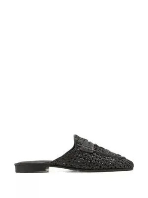 Sam Edelman Tullie Penny-strap Woven Flat Mules - Brown