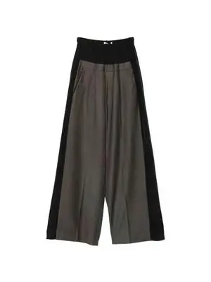 LUTZ HUELLE Contrast-panel Wide-leg Trousers - Brown