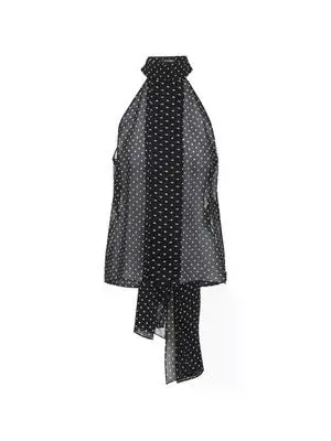 TOM FORD Polka-dot Halterneck Blouse - Black