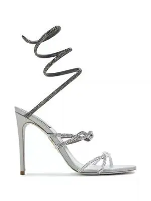 Rene Caovilla Cleo Rhinestone-embellished Sandals - Silver