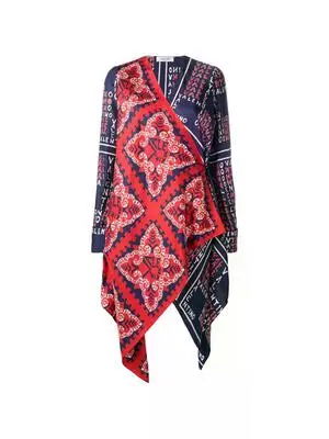 Valentino Garavani Asymmetrical Wrap Blouse - Blue
