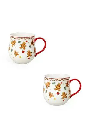 HUTSCHENREUTHER Gingerbread-print Mugs