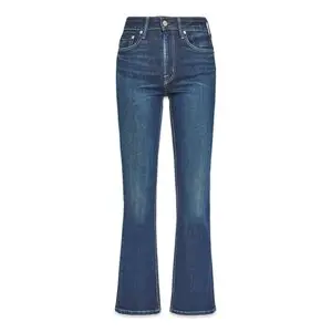 NOEND Farrah Mid Rise Kick Flare In Bedford Indigo - Blue