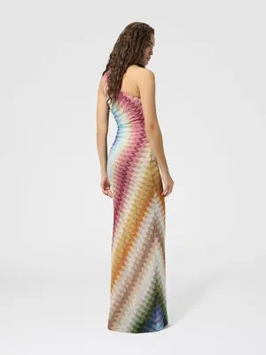 Missoni One-shoulder Long Viscose Lace Dress