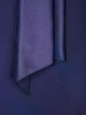 Alberta Ferretti Satin-panelled Bow-detail Midi Dress