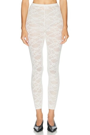 THE ELDER STATESMAN Wide Pointelle Legging - Bone