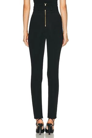 Balmain High Waist Belted Compact Jersey Pants