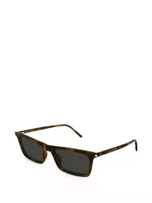 Saint Laurent Betty Thin Rectangle-frame Sunglasses - Brown