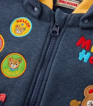 MIKI HOUSE Appliqué Hooded Bomber Jacket