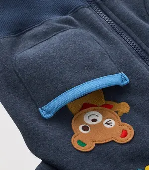 MIKI HOUSE Appliqué Hooded Bomber Jacket