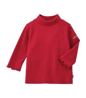 MIKI HOUSE Ribbed High-neck T-shirt