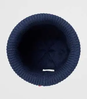 MIKI HOUSE Wool-blend Stripe Appliqué Beanie