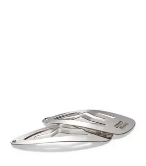 Miu Miu Metal Hair Clips - Metallic