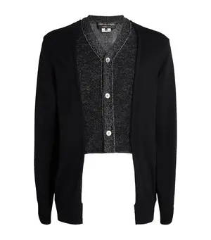 Comme Des Garçons Wool Double-layered Cardigan - Black