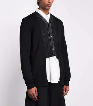 Comme Des Garçons Wool Double-layered Cardigan