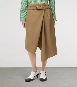 Loewe Asymmetric Wrap-effect Midi Skirt
