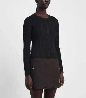 Maje Knit Pointelle Tank And Cardigan Set