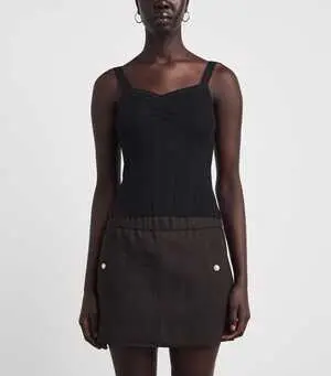 Maje Knit Pointelle Tank And Cardigan Set