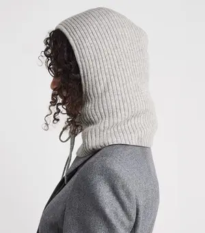 YVES SALOMON Cashmere Ribbed Balaclava