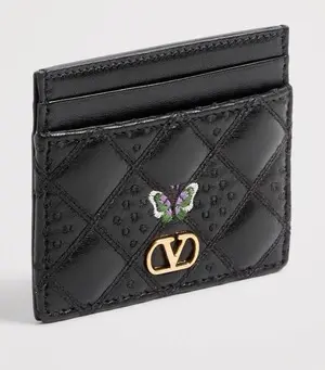 Valentino Garavani Leather Flutterby Card Holder