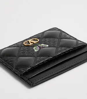 Valentino Garavani Leather Flutterby Card Holder