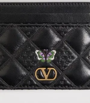 Valentino Garavani Leather Flutterby Card Holder