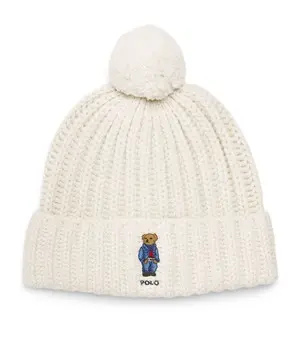 Polo Ralph Lauren Wool-blend Polo Bear Beanie - Ivory