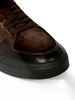 Santoni Suede Lace-up Sneakers
