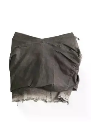 Rick Owens Draped Frayed Mini Skirt