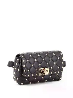 Valentino Garavani Rockstud Spike Turnlock Quilted Leather Belt Bag