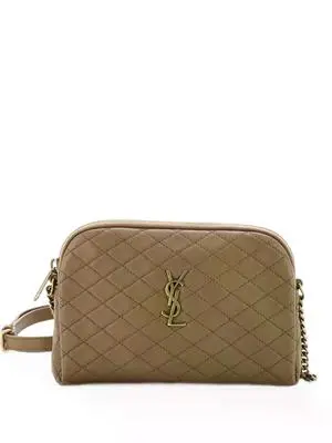 Saint Laurent Gaby Zipped Pouch Quilted Leather Crossbody Bag - Brown