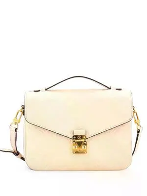 LOUIS VUITTON Pochette Metis Monogram Empreinte Leather East West Crossbody Bag - White