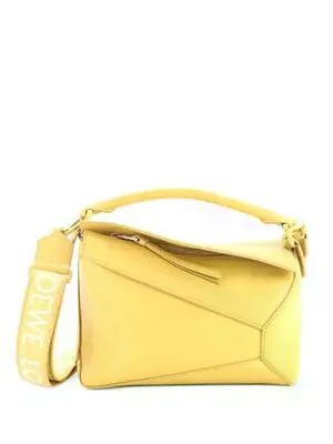 Loewe Puzzle Bag Leather Small Satchel - Yellow