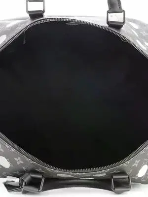 LOUIS VUITTON Keepall Bandouliere Bag Yayoi Kusama Painted Dots Monogram Eclipse Canvas 55 Travel Bag