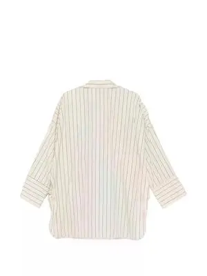 MAISON JEJIA Orlando Vertical-stripe Frayed-detail Shirt