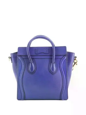 Celine Luggage Bag Grainy Leather Nano Crossbody Bag - Blue