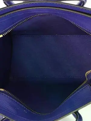 Celine Luggage Bag Grainy Leather Nano Crossbody Bag - Blue