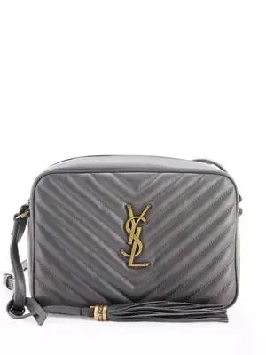 Saint Laurent Lou Camera Bag Matelasse Chevron Leather Small Crossbody Bag - Grey
