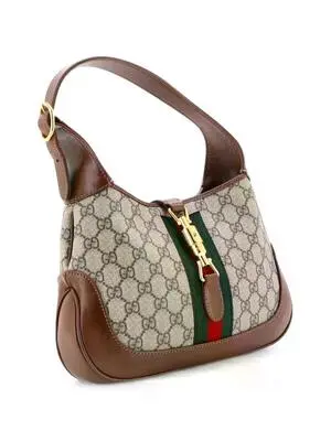 Gucci Jackie 1961 Gg Coated Canvas Small Hobo Bag - Brown