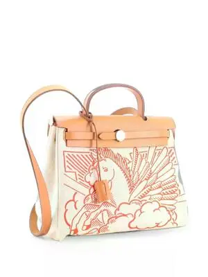 Hermès Herbag Zip Pegase Pop Toile And Leather 31 Shoulder Bag