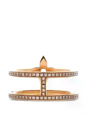 LOUIS VUITTON Idylle Blossom Two-row 18k Rose Gold And Diamonds Ring - Pink