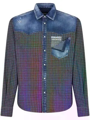 Dsquared2 Checked Panelled Denim Shirt