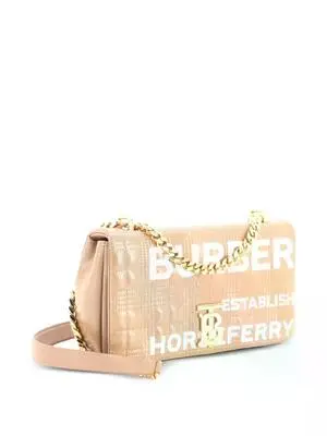 Burberry Lola Quilted Printed Coated Canvas Small Shoulder Bag