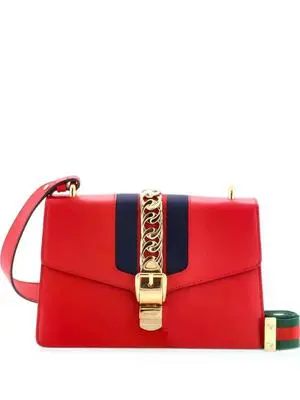 Gucci Sylvie Leather Small Shoulder Bag - Red
