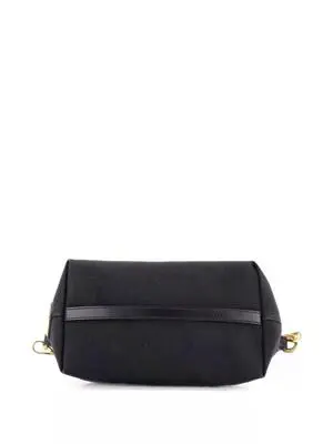 Prada Logo Convertible Zip Canvas With Leather Small Tote Bag