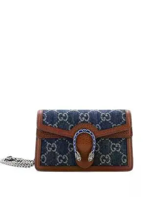 Gucci Dionysus Bag Gg Denim Super Mini Crossbody Bag - Blue