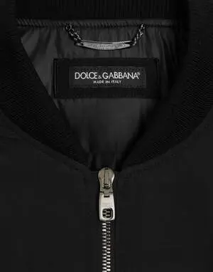Dolce & Gabbana Padded Bomber Jacket In Canvas Coats And Jackets